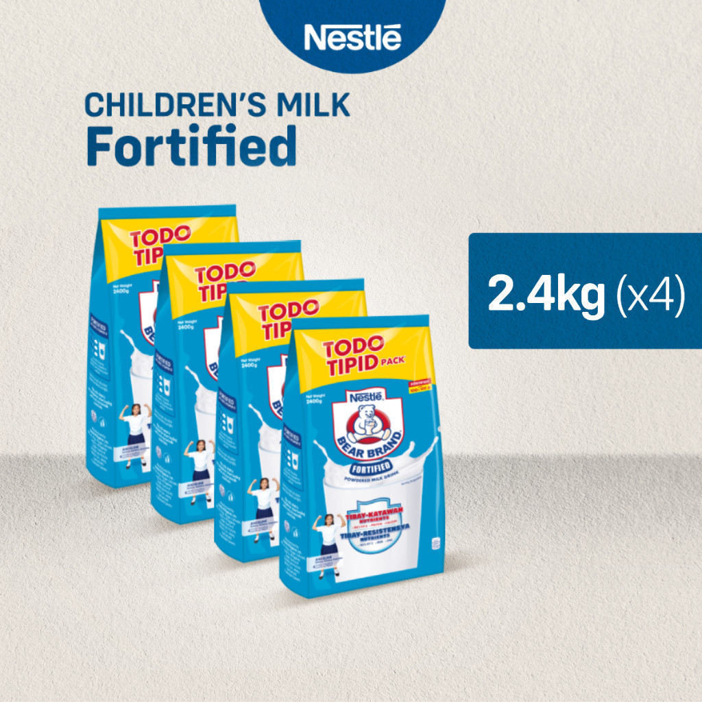 Bear Brand Fortified Powdered Milk Drink 2.4kg - Pack of 4 | Shopee ...