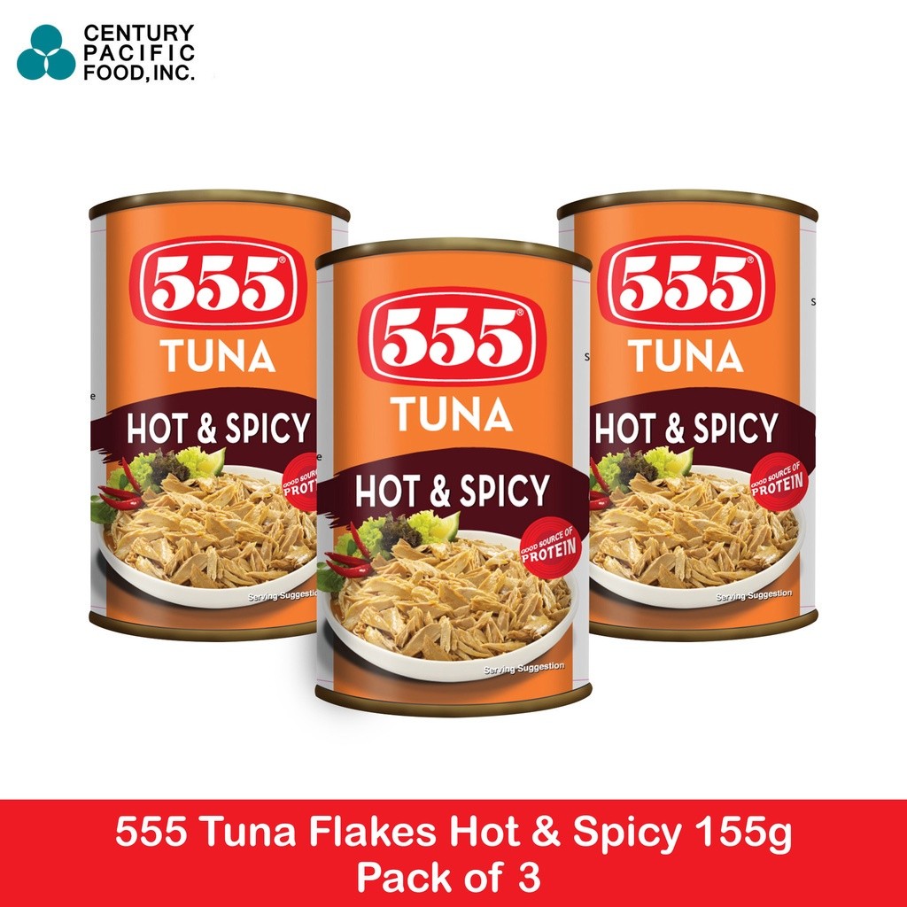 555 Tuna Flakes in Oil Hot & Spicy 155g (Pack of 3) - Healthy, Protein ...