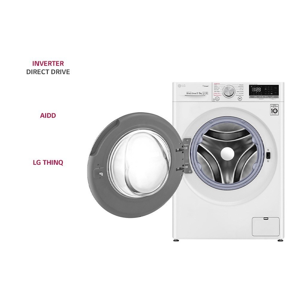 LG Washing Machine - 8/5KG Front Load Combo Washer Dryer with AIDD ...