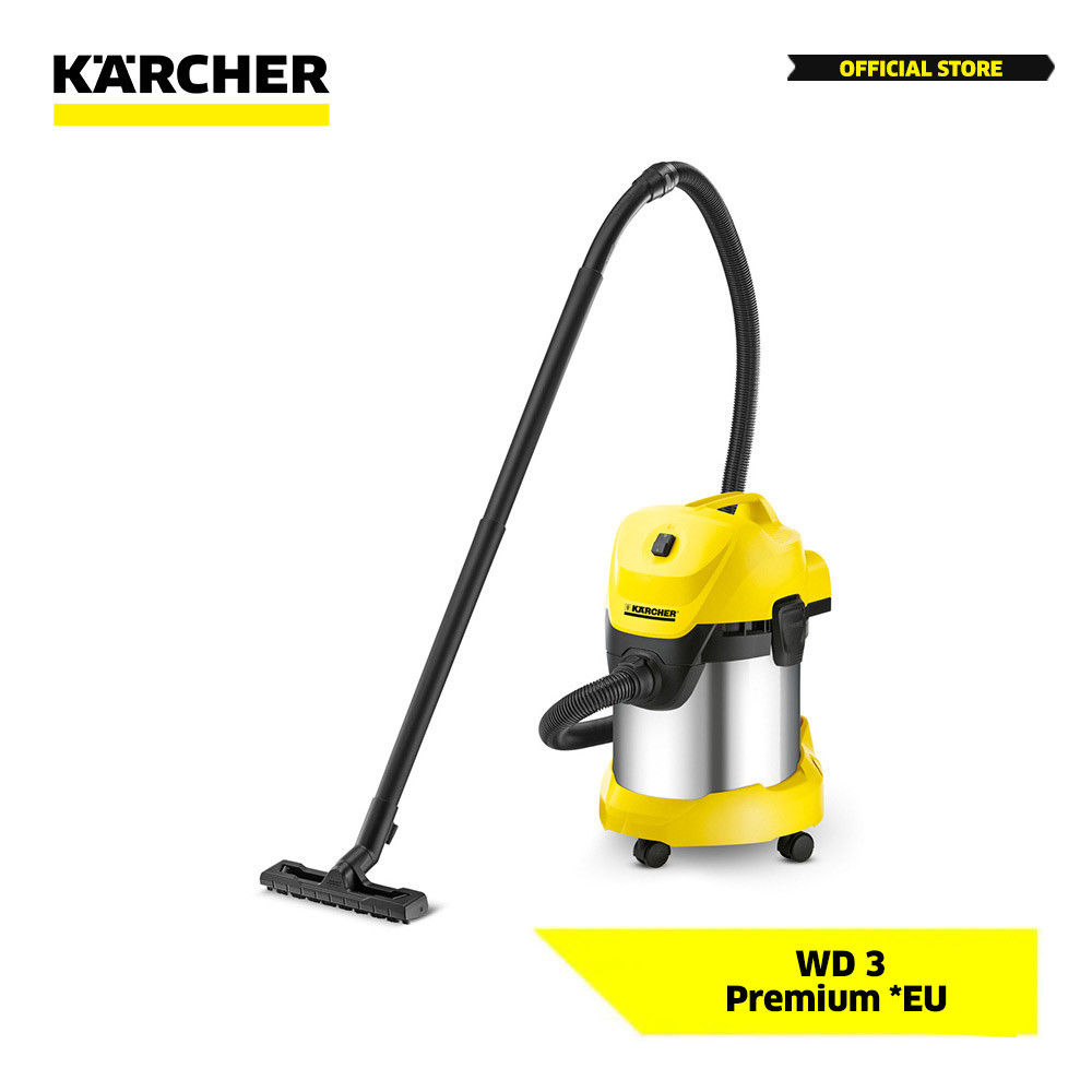 Karcher Wet and Dry Vacuum Cleaner WD3 Premium Stainless Steel Durable Suction Power Outdoor ...