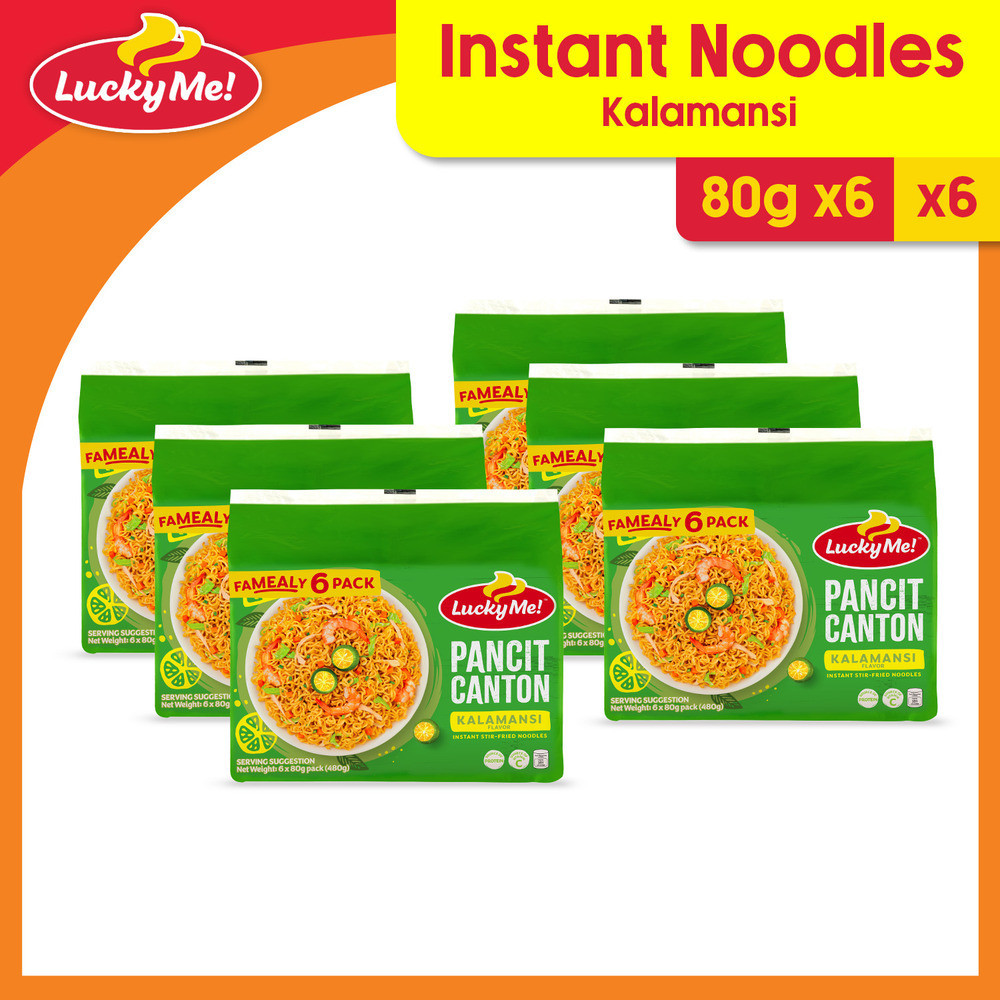 Lucky Me! Pancit Canton Kalamansi Multipack 80g x 6 x 6 | Shopee ...