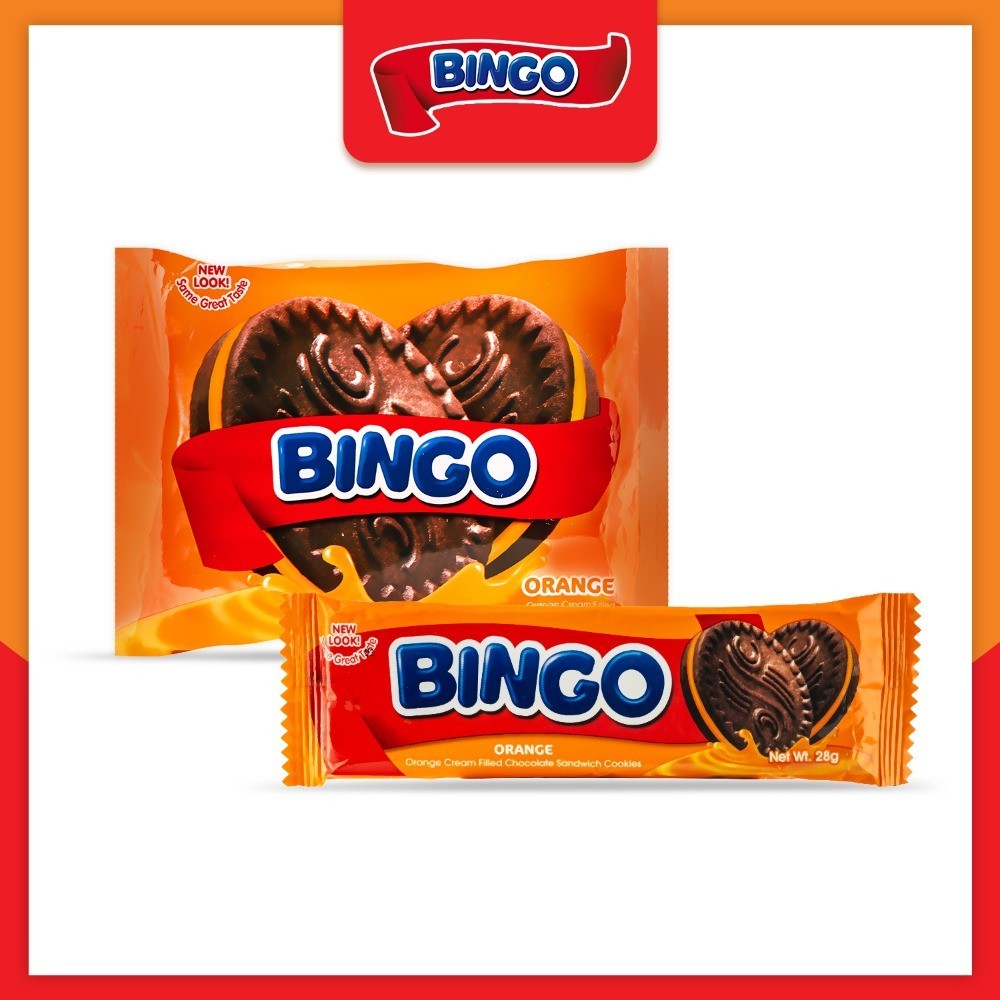 Bingo Cookie Sandwich Orange filled Choco 28g x 10 X 2 | Shopee Philippines
