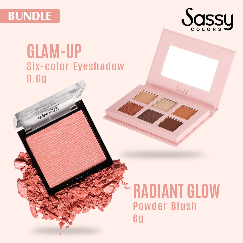 Sassy Colors Six-Color Eyeshadow Palette + Radiant Glow Powder Blush ...