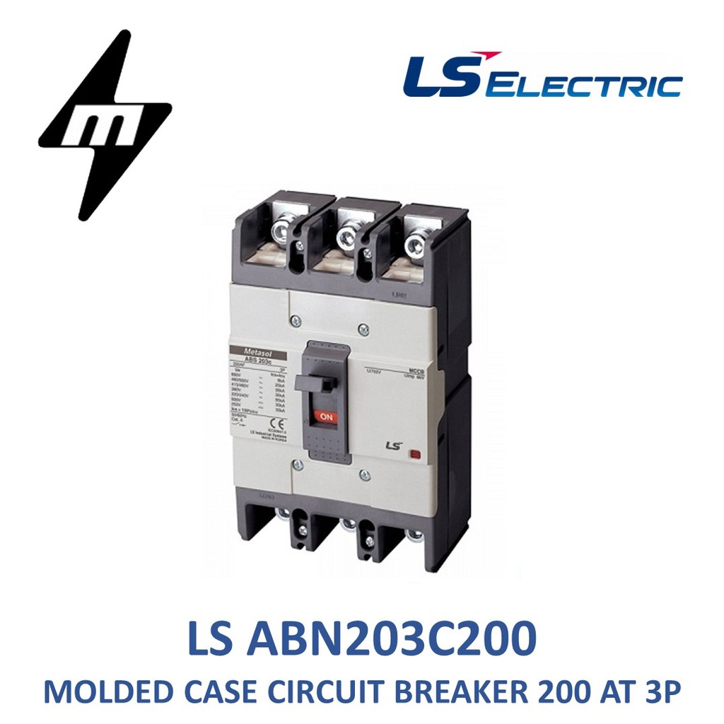 LS Electric ABN203C Metasol Molded Case Circuit Breaker 200 Ampere 3 Pole | Shopee Philippines