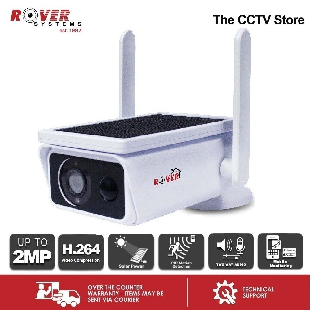 Rover Systems Smart 2MP Solar Power CCTV Camera Bullet Outdoor Wireless ...