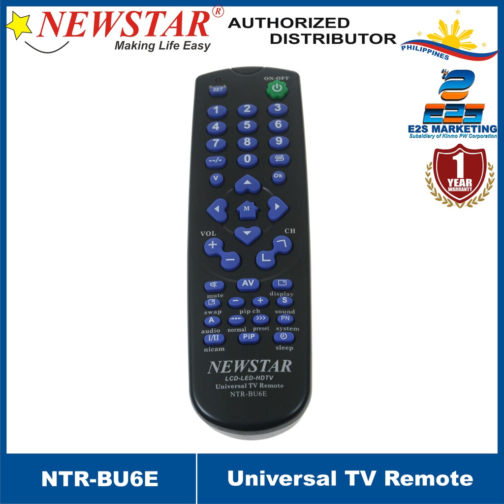 Newstar Universal TV Remote NTR-BU6E Multi-function Remote Controller ...