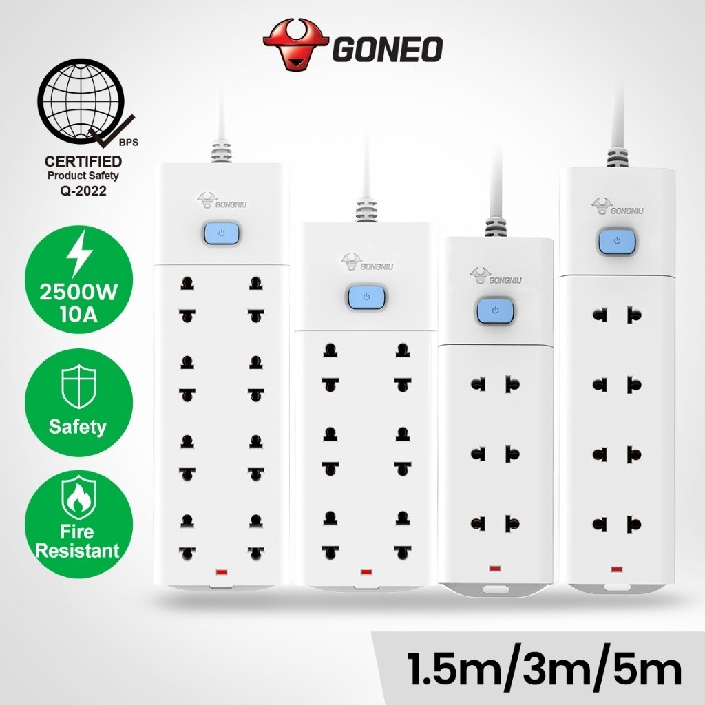 Bull Extension Socket V Series 2500W 10A with ON/OFF switch | Shopee ...