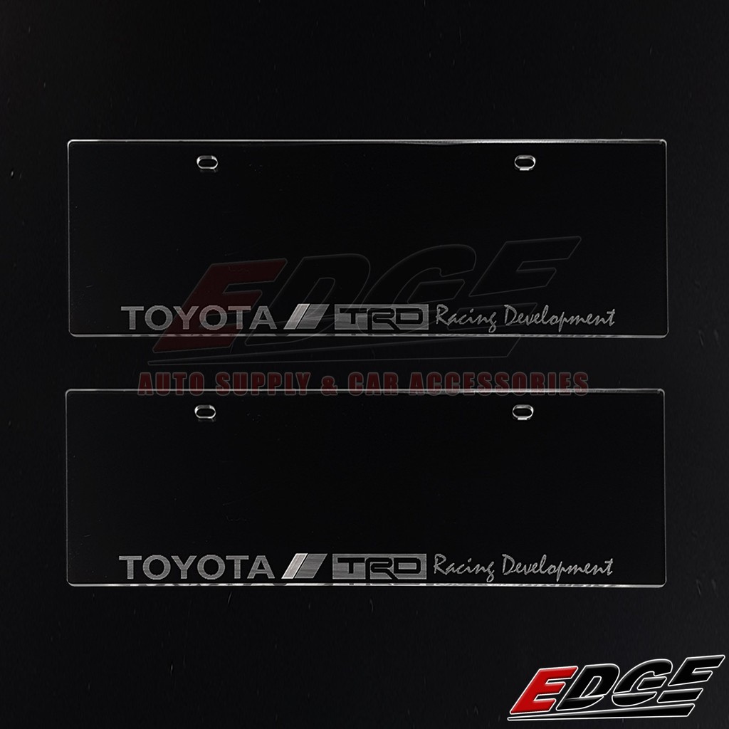 (Engraved) TOYOTA TRD RACING DEVELOPMENT Clear License Plate Cover 2pcs ...