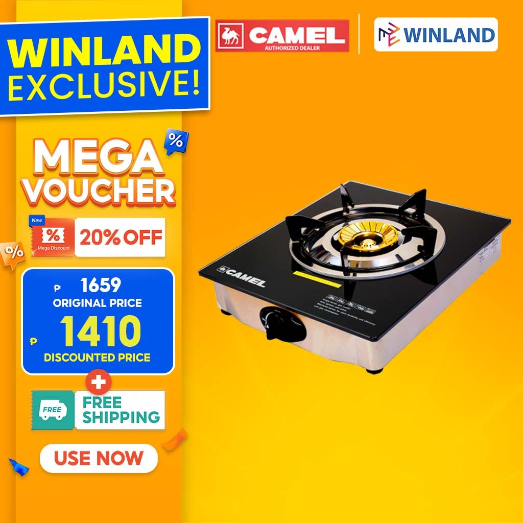 Camel by Winland Stainless Steel Body Deluxe Single Burner Glass Top ...