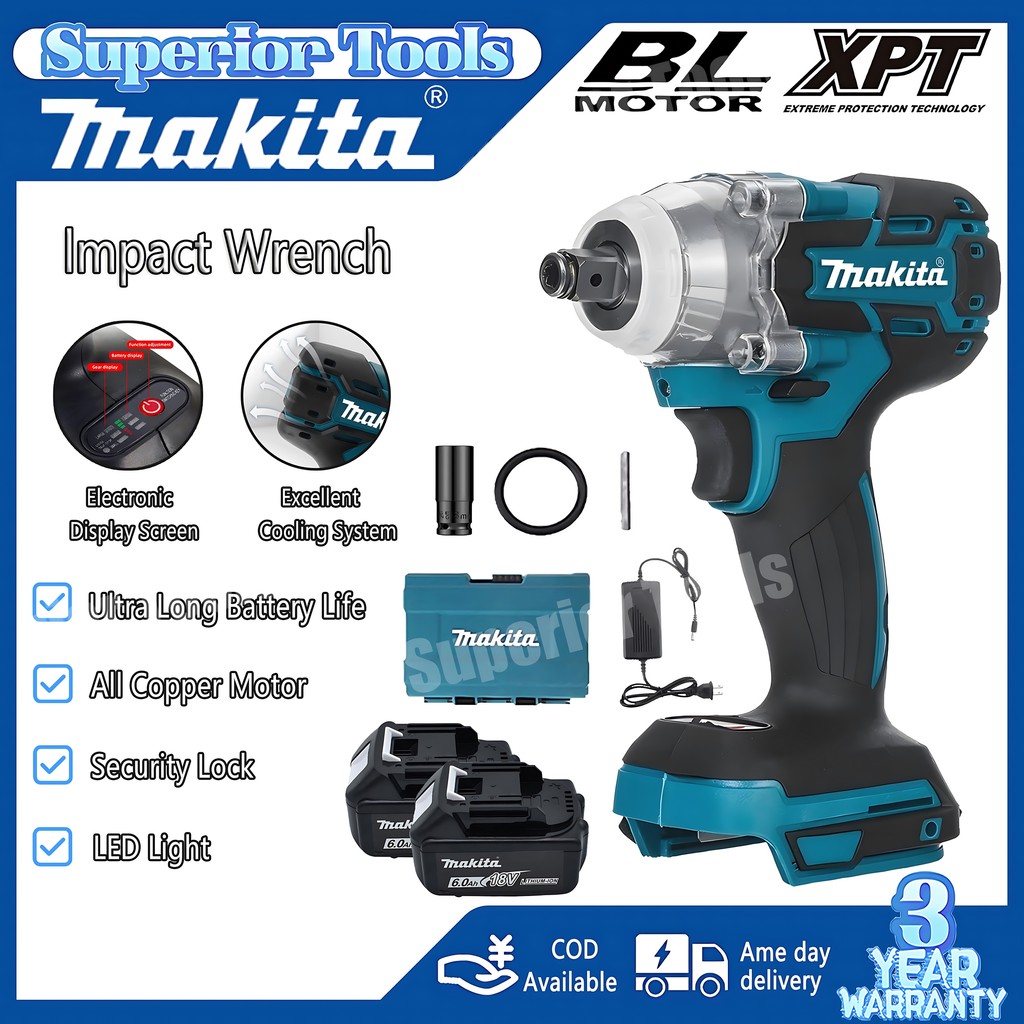 Makita Cordless Brushless Rechargeable Electric Impact Wrench High Torque Motorcycle Repair Tool ...