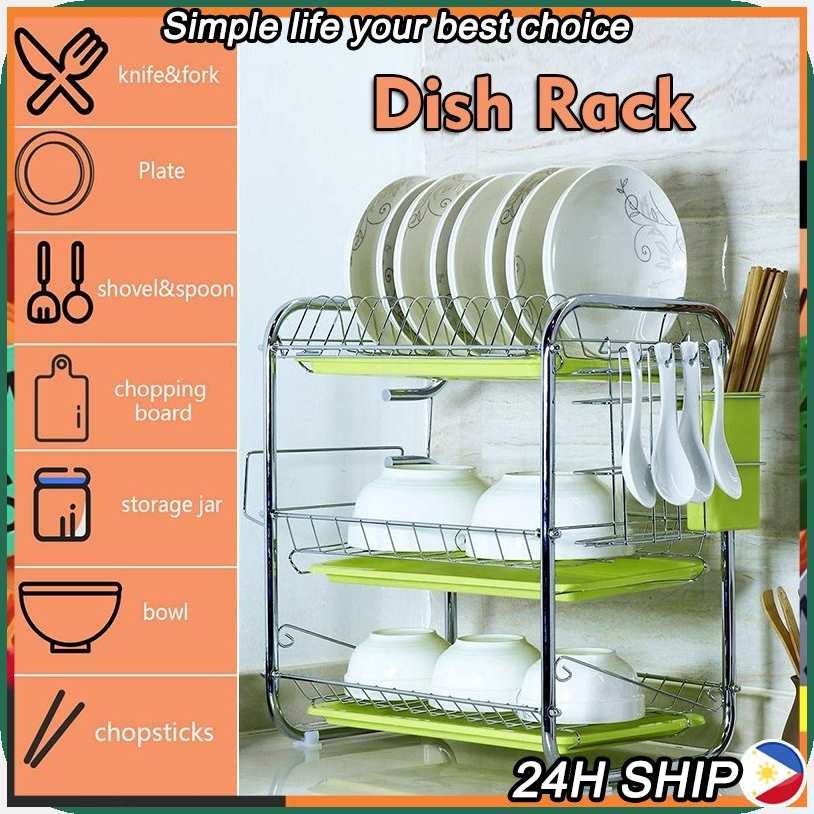 3:Ku$Layer-m)Stainless&HS`s&Dish&Drainer`iU&fE`Kitchen&Organizer Dish ...