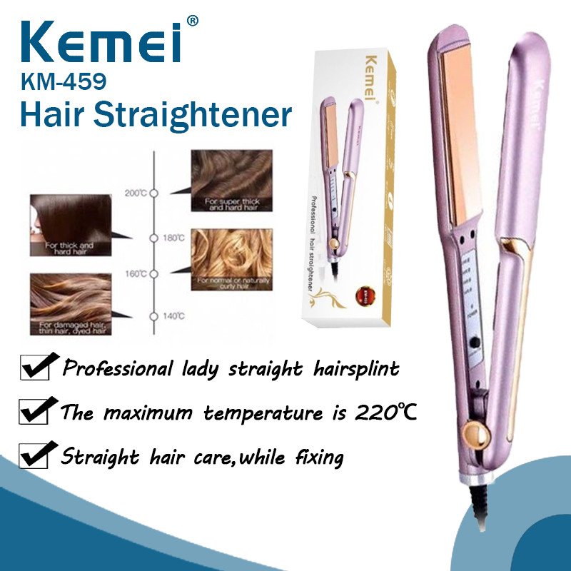 Kemei Km459 2 in 1 Curly Straightening Professional Hair Straightener ...