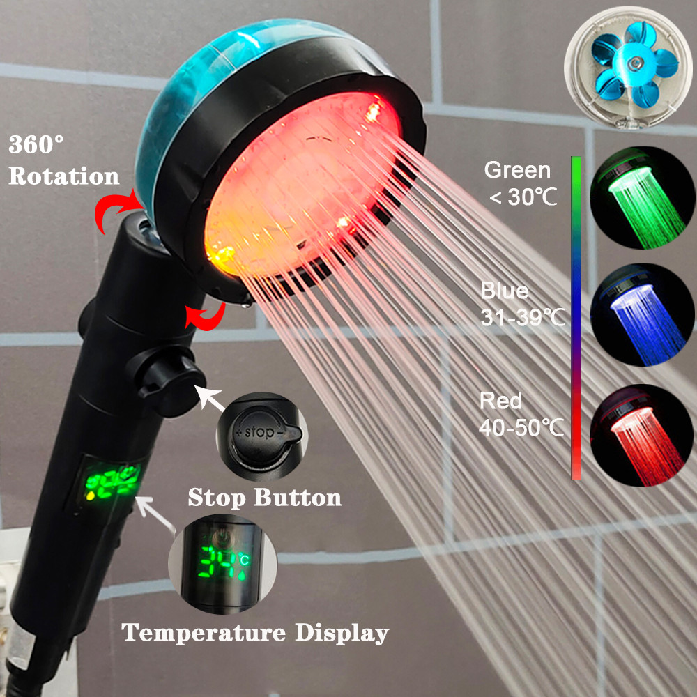 LED Digital Temperature Display Shower Head Temperature Control ...