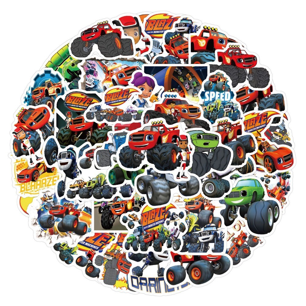 10/55Pcs Blaze and the Monster Machines Cartoon Sticker DIY Phone ...