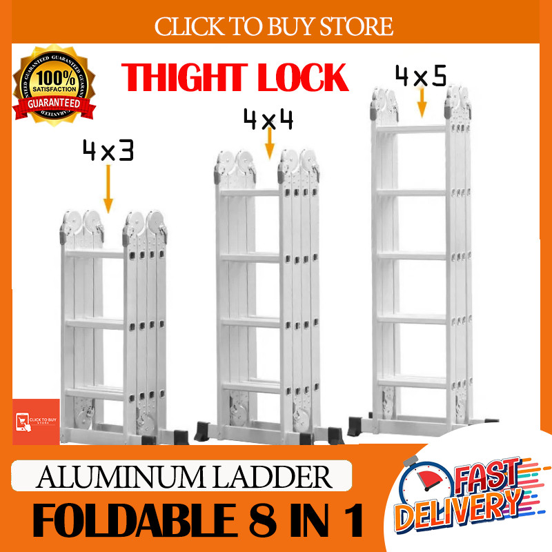 FOLDABLE ALUMINUM LADDER 8 IN 1 / Foldable ALUMINUM LADDER 12FT 16FT ...
