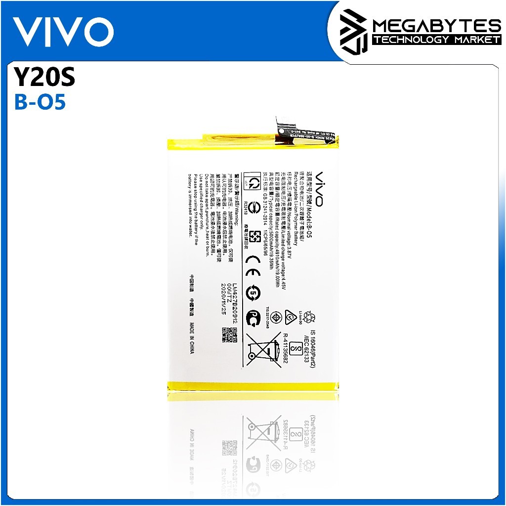 Megabytes Battery for Vivo Y20s | B-O5 | Shopee Philippines