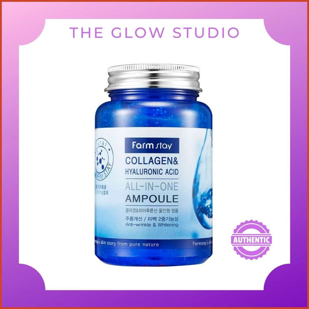 Farmstay!o+Collagen>Ru:&(jc-Hyaluronic-RAcid-eAll-In-Onej-AmpouleB250ml ...