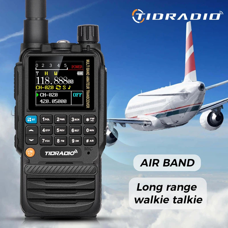TIDRADIO H3 Walkie Talkies Long Range Wireless Programming Air Band Tow ...