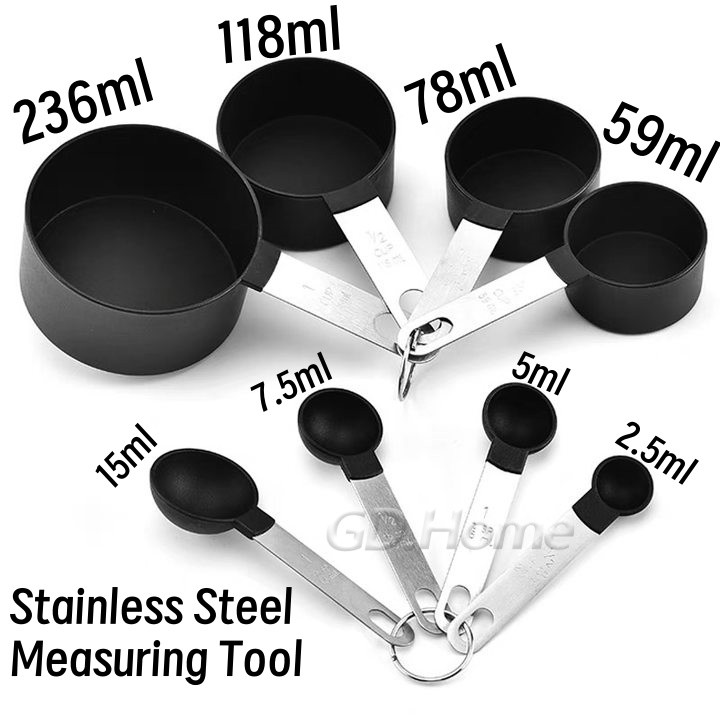 Stainless Steel Measuring Cups Kitchen Measuring Cup and Spoon Set ...
