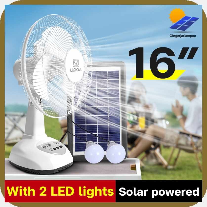 Solar'l)electric&E&fan&12&inch&rechargeable&2&LED&lights 220V AC ...