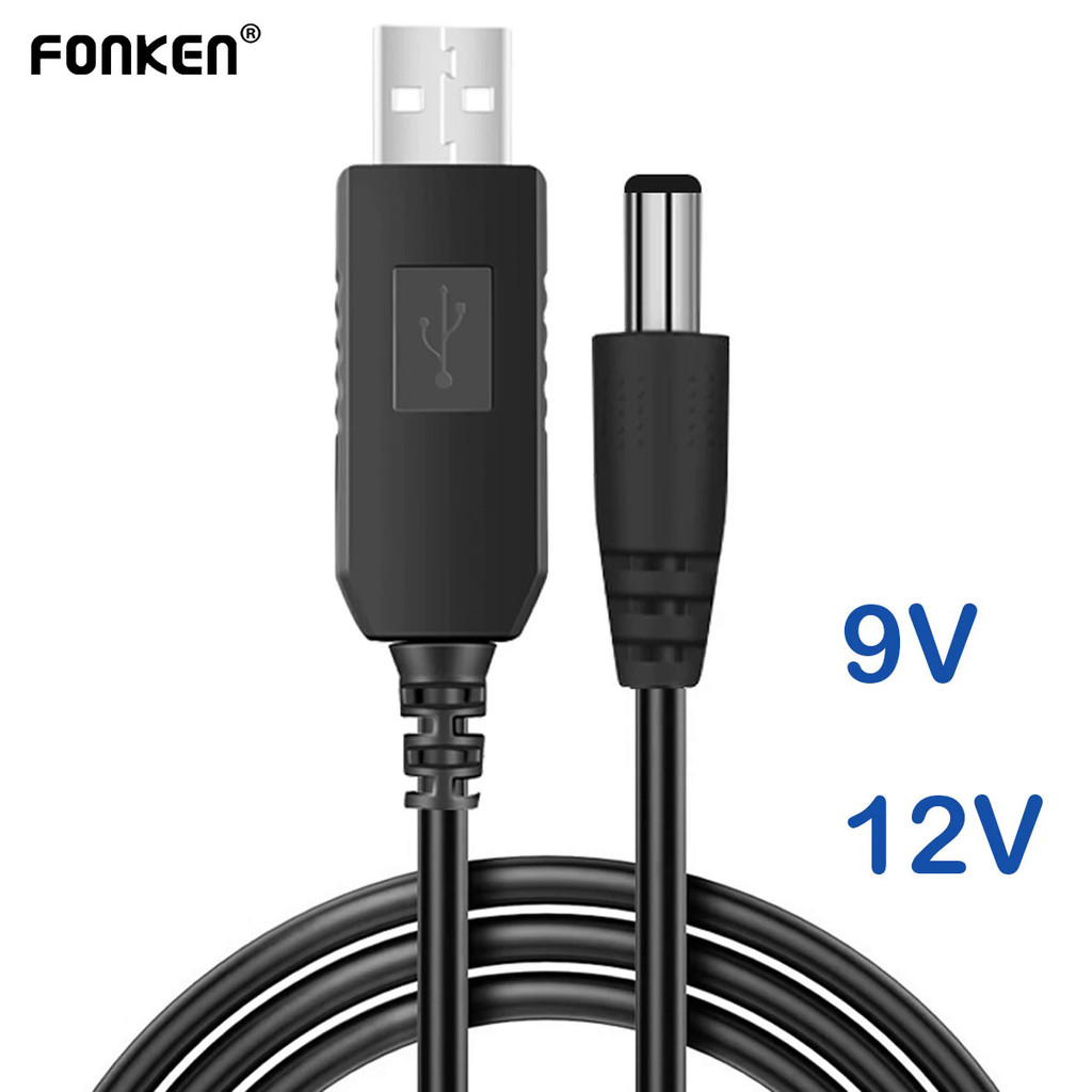 USB Power Boost Line DC 5V to DC 9V / 12V Step UP Module USB Converter Adapter Cable 2.1X5.5MM ...