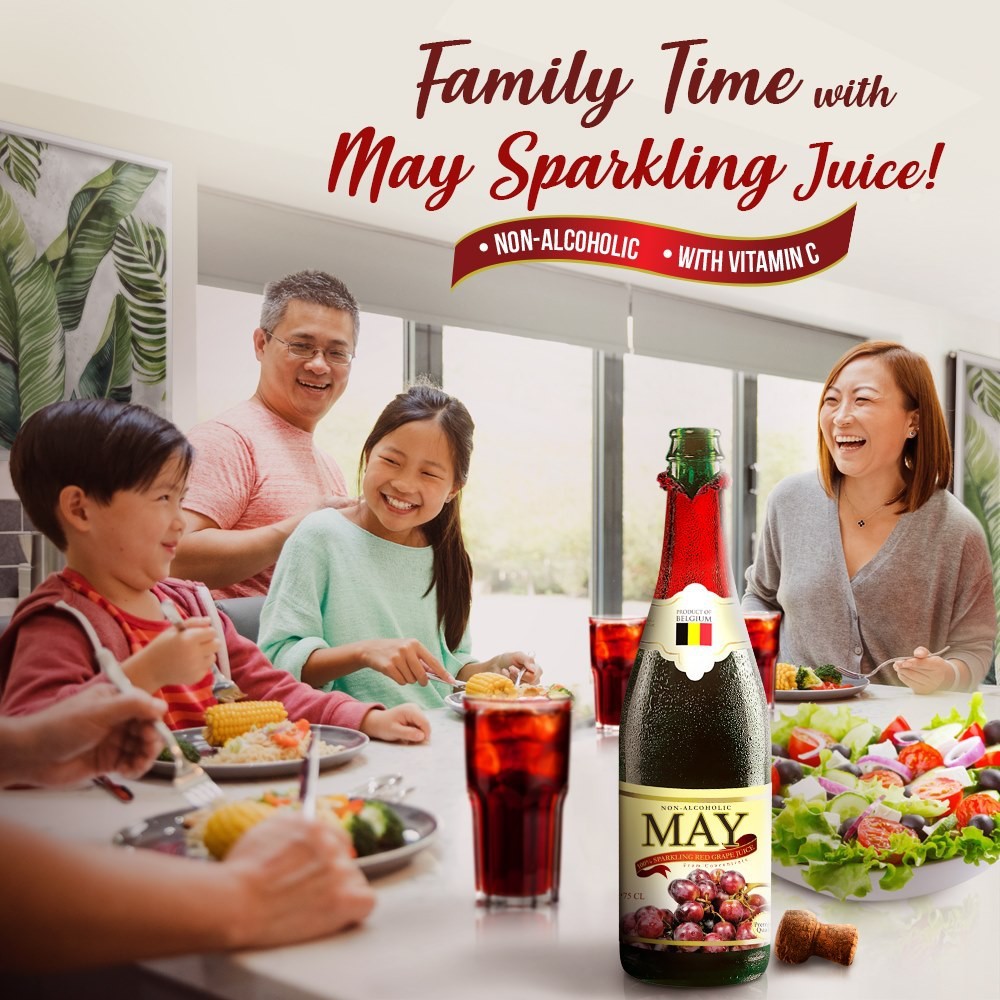 May Sparkling 100% Red Grape Juice 750ml | Shopee Philippines
