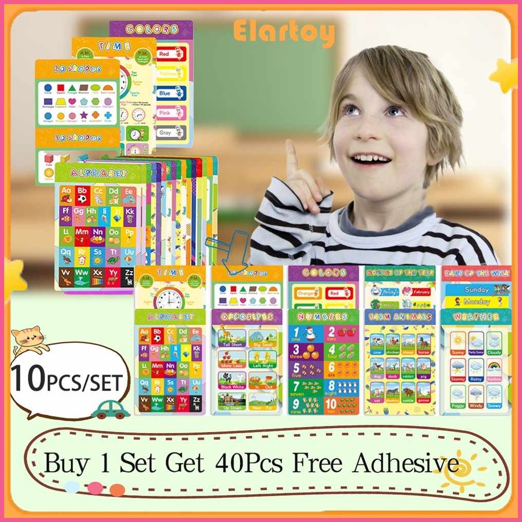 10.WI]Pcs/Cn^ABCD/iZ^Chart/Zm^For/Oa^Kid/n^Educational/M^Set/g^Wall Colors Numbers Alphabet ...