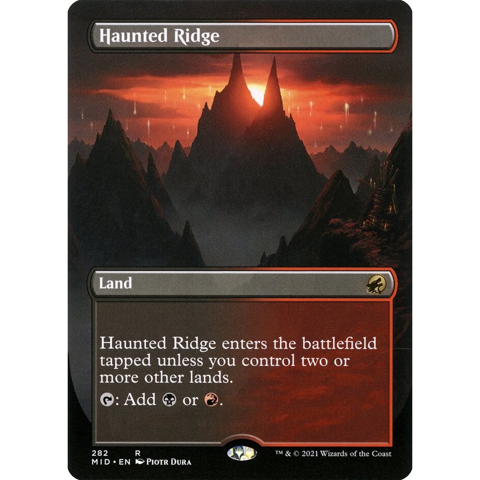 MTG Proxy Card - Haunted Ridge (Borderless) | Innistrad: Midnight Hunt ...