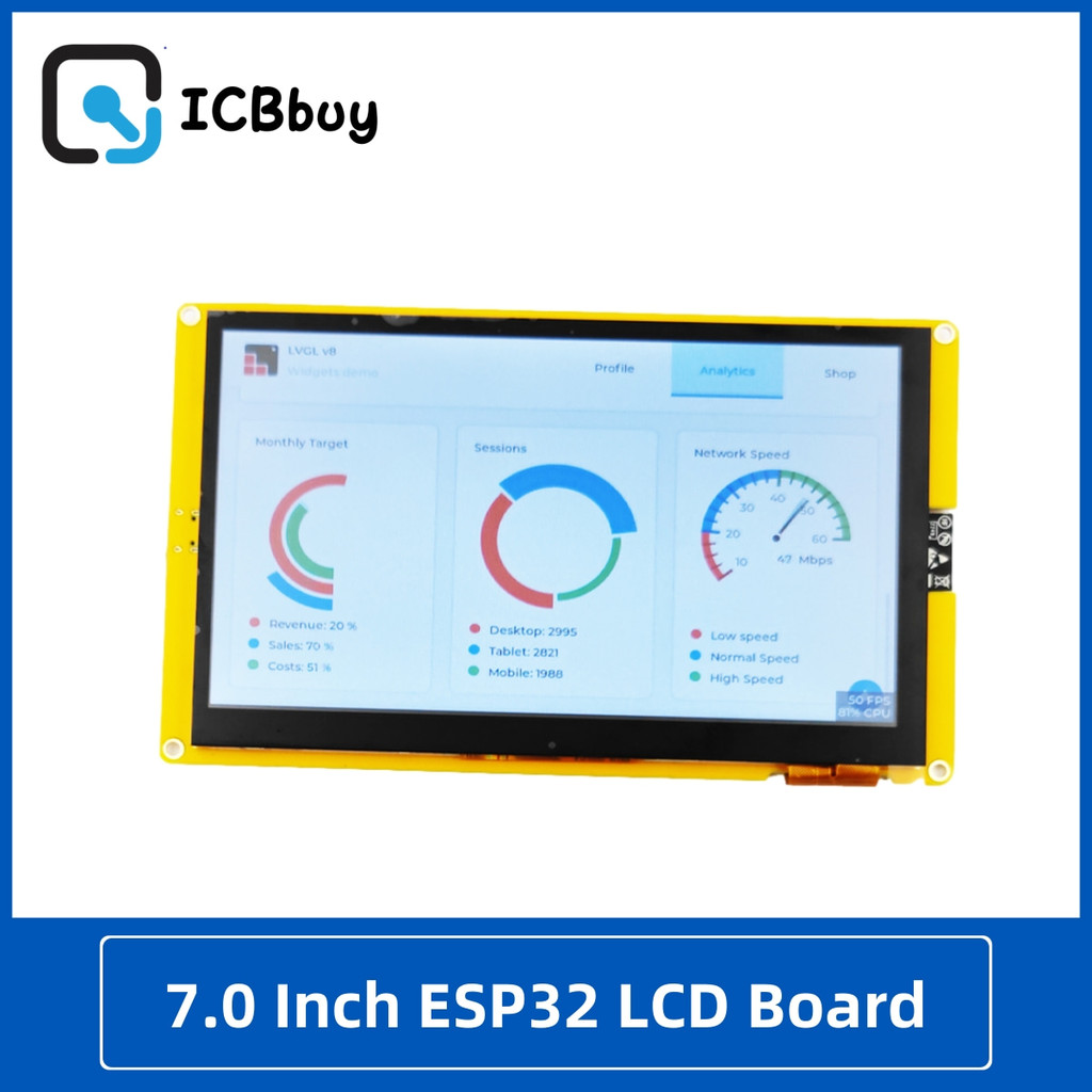 ESP32-S3 HMI 8M PSRAM 16M Flash Arduino LVGL WIFI&Bluetooth 7 \" 800*480 Smart Display Screen 7 ...