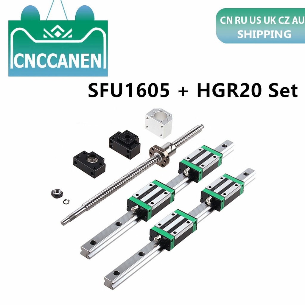 ★HGR20 Square Linear Guides Rail 2set HGR20+ Block HGH20CA +SFU1605 ...