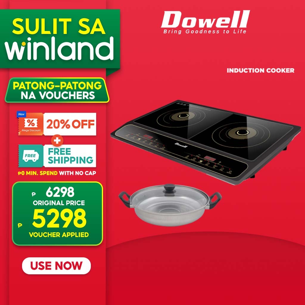 Dowell by Winland Double Burner Induction Cooker Stove w/ Pot Electric ...