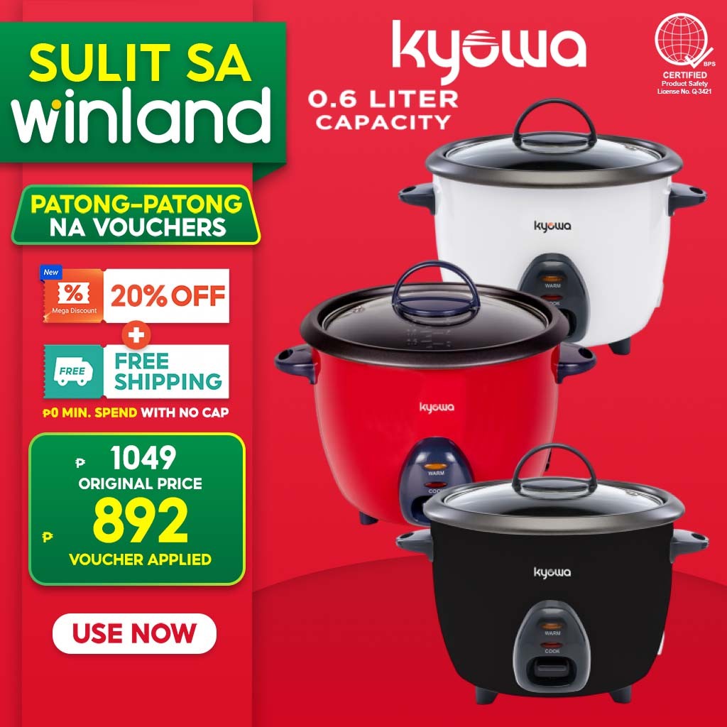 Kyowa by Winland Rice Cooker 0.6L serves 3cups of Rice 350watts KW-2035 ...