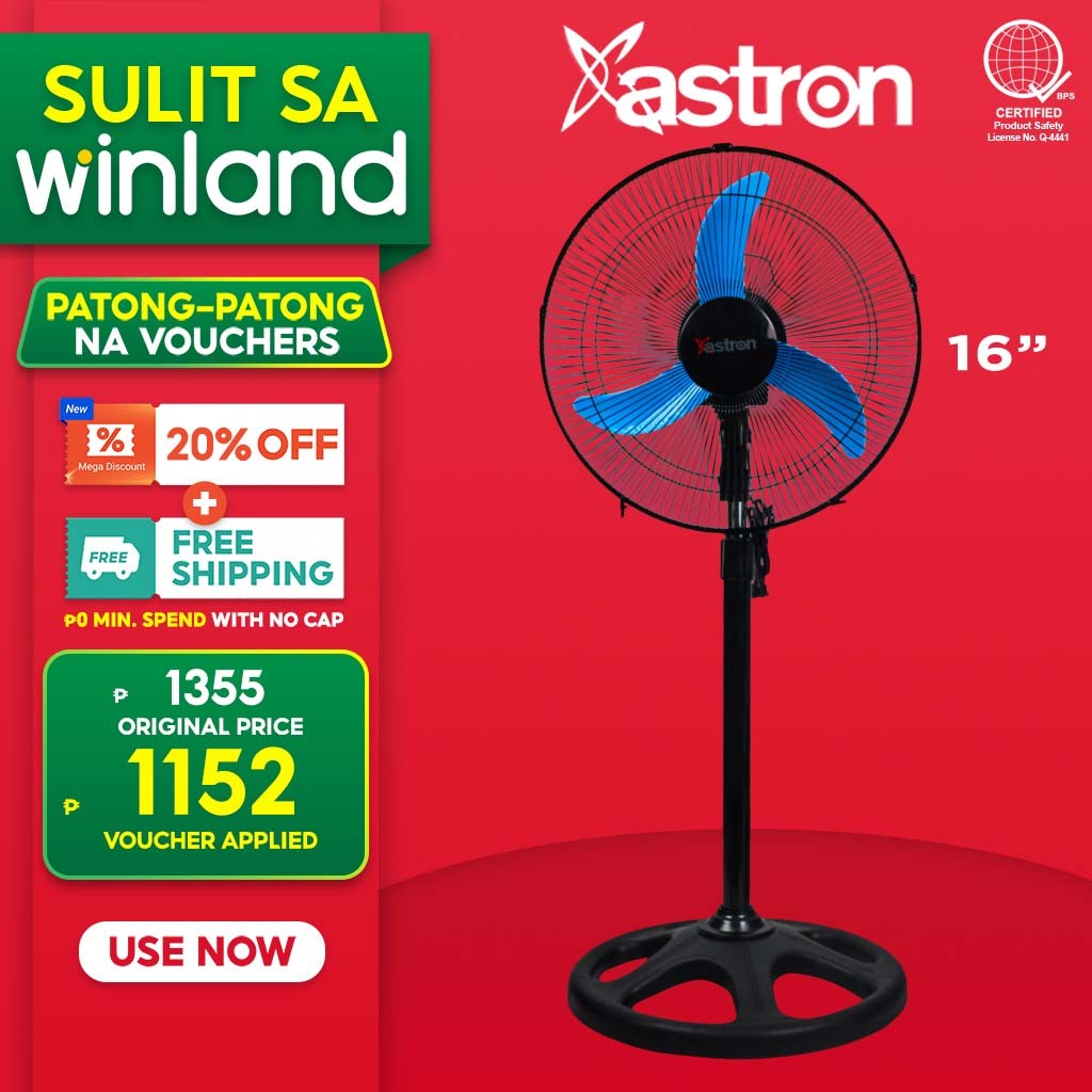 Astron by Winland Lion 16" Stand Fan | Electric Fan 50watts (Light Blue ...