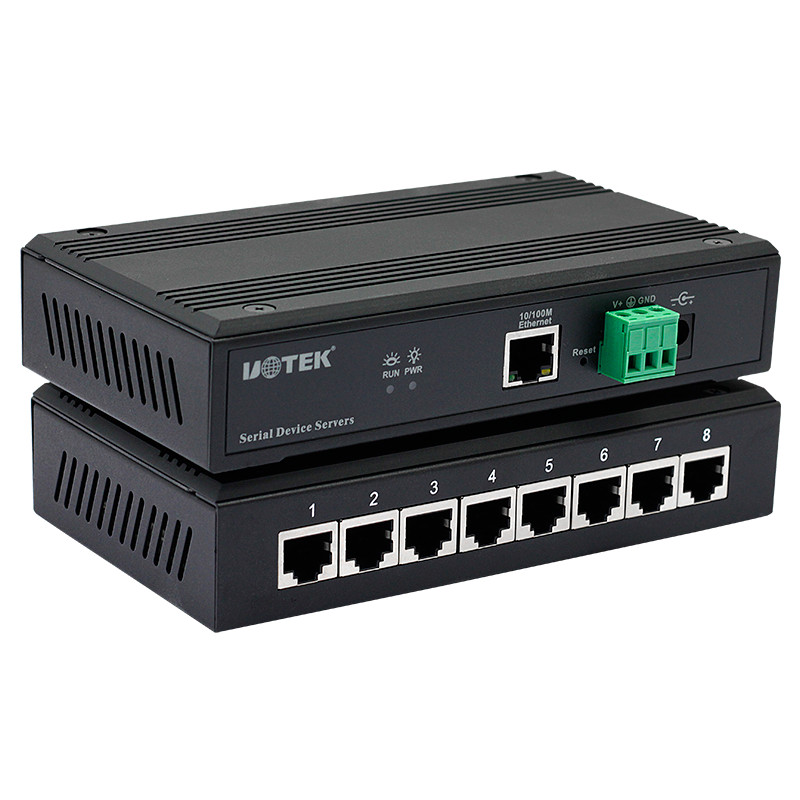 ♣UOTEK 10 / 100M TCP IP to 8 Ports RS232 RS485 RS422 Serial Device Converter RJ45 RS-232 RS-485 ...