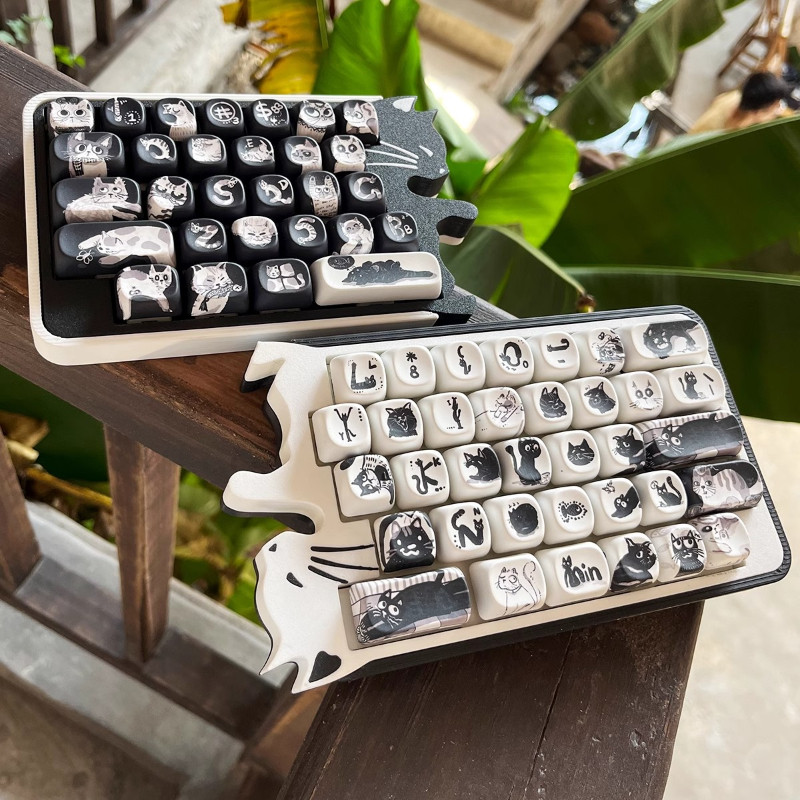 ☻Tai Chi Cat Theme Keycaps Set PBT Sublimation MOA Profile Key Caps ...