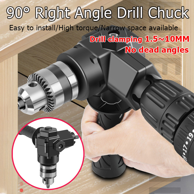 90 Degree Right Angle Drill Chuck Bit Corner Device Universal Bit ...
