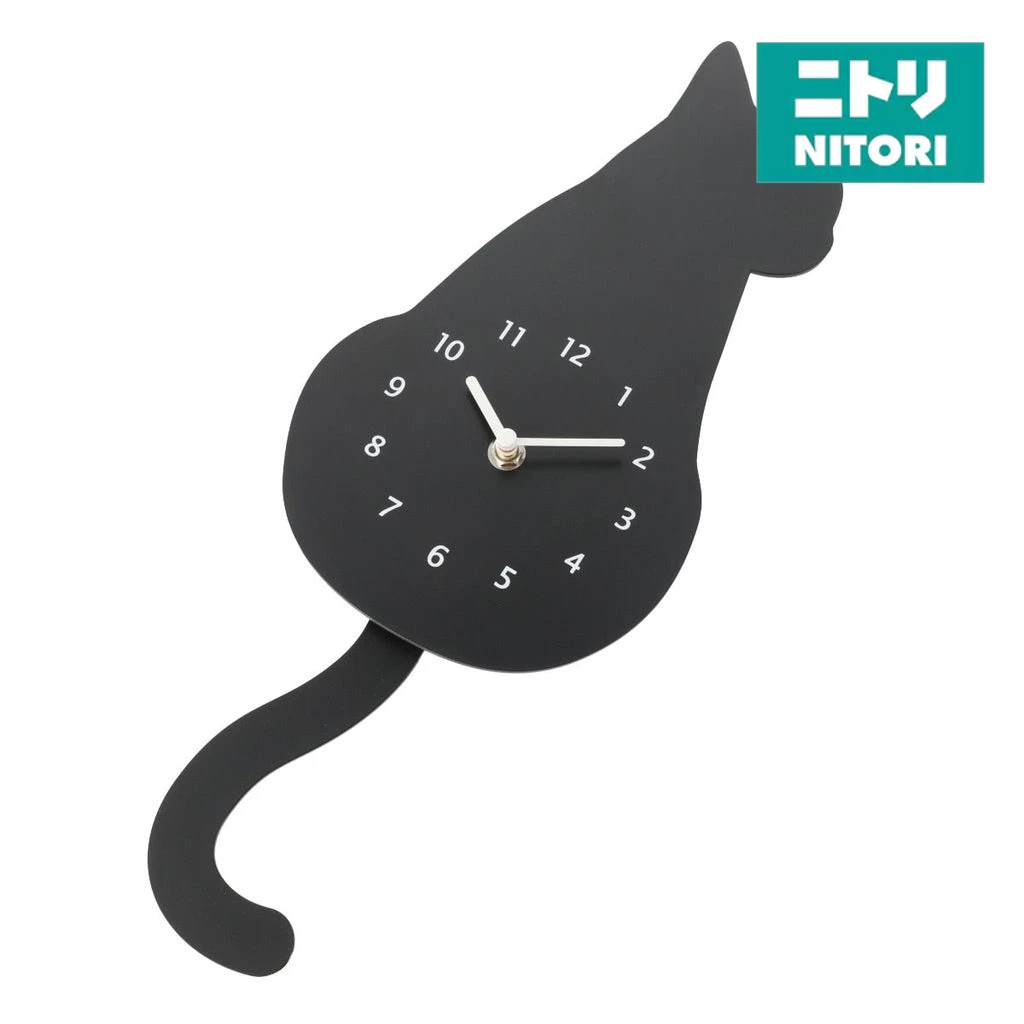 NITORI Pendulum Clock Black Cat | Shopee Philippines