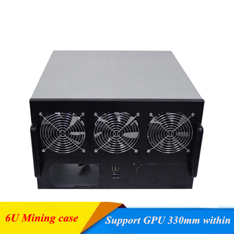 유6U Mining Case USB Miner Rack GPU Riser Server Chassis Open Air Frame ...