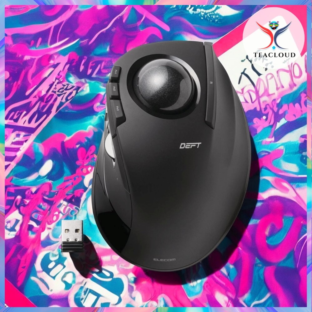 Elecom Wireless Trackball Mouse Set (Finger-Operated, 8 Buttons) with ...