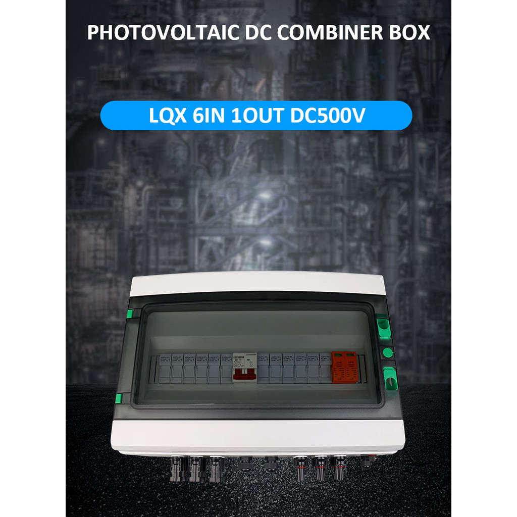 ️Photovoltaic DC Combiner Box 6 IN 1 OUT DC500V Fire and Lightning ...