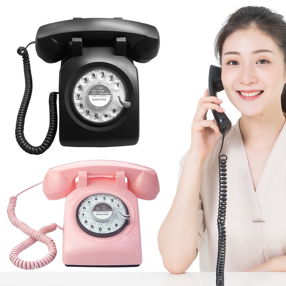 ☼Rotary Dial Phone 1960s Old-Fashioned Telephone Redial Button Antique ...