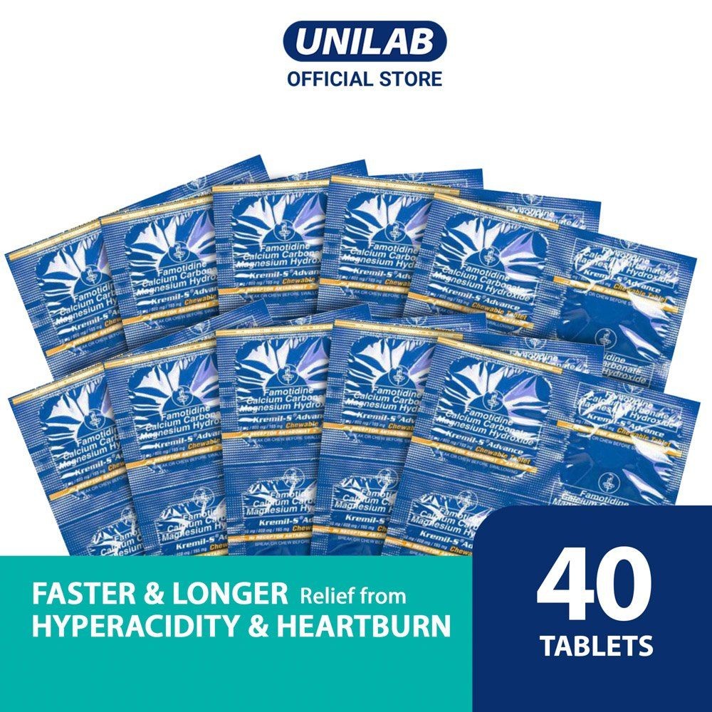 Unilab Kremil-S Advance Antacid 40 Tablets-For Faster & Lasting Relief ...