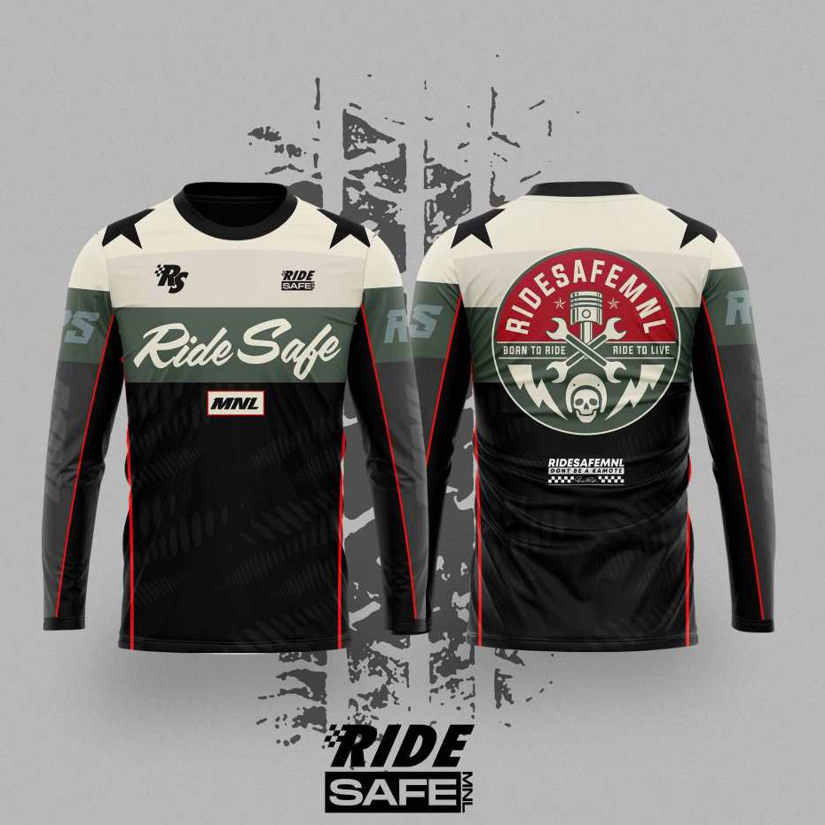 RSMNL 035 | BORN TO RIDE | RIDE SAFE MNL RIDING JERSEY | RSMNL LONGSLEEVES | Shopee Philippines