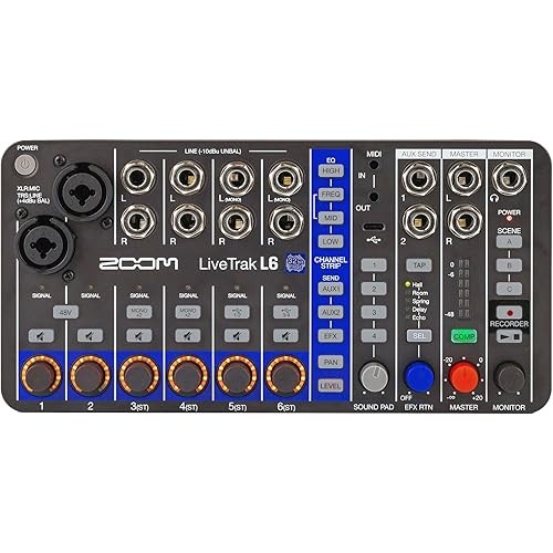 Zoom L6 Digital Mixer Recorder Audio 10-channel specifications 32-bit ...