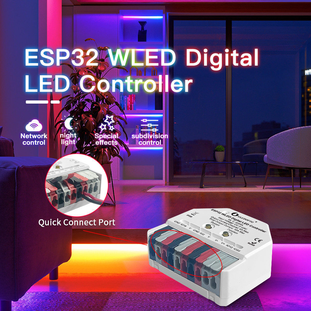 ⊰GLEDOPTO ESP32 Ultra Mini WLED LED Controller DIY Dynamic Lighting Digital WS2811 WS2812 SK6812 ...