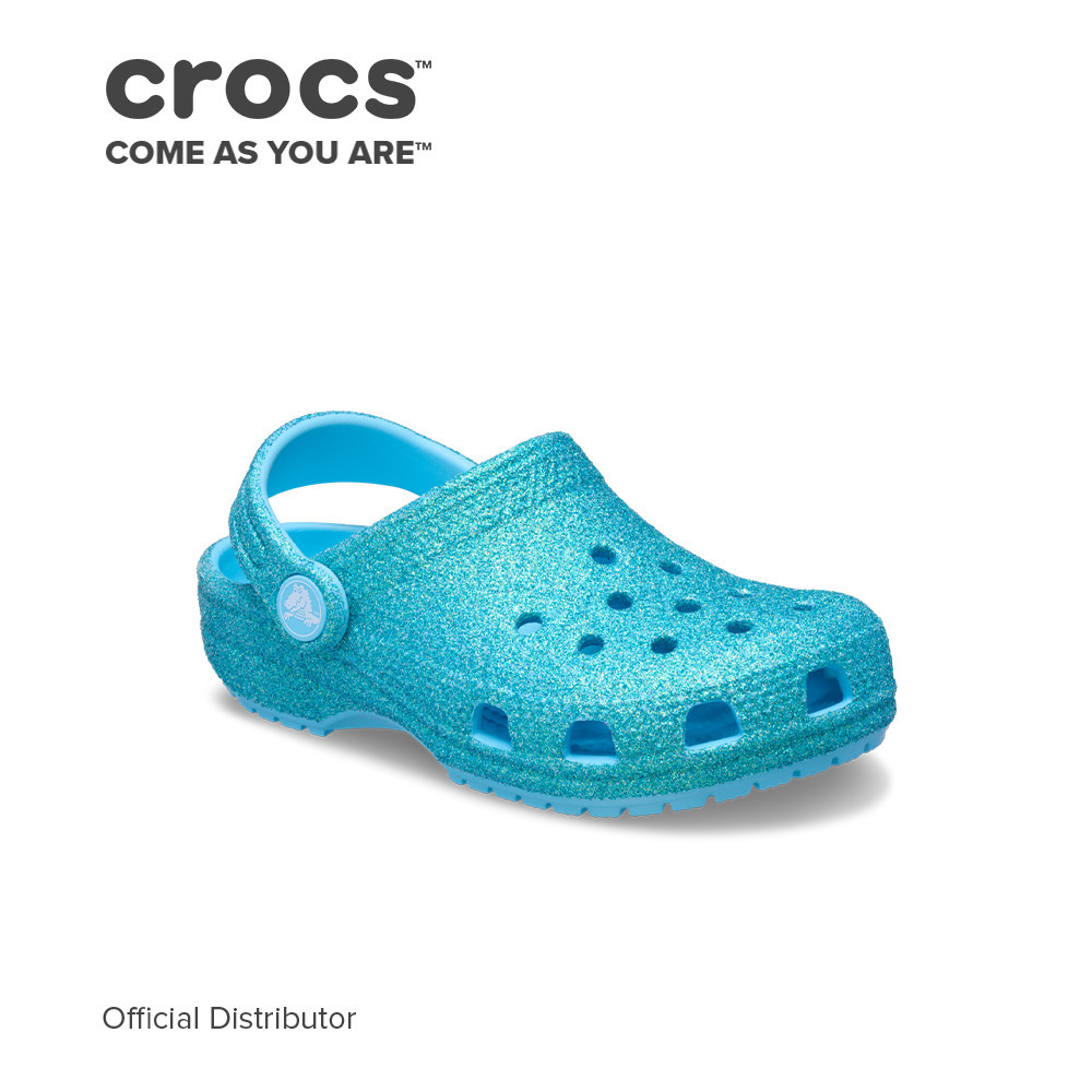 Crocs Kids' Classic Iridescent Glitter Clog in Tinted Glass | Shopee ...