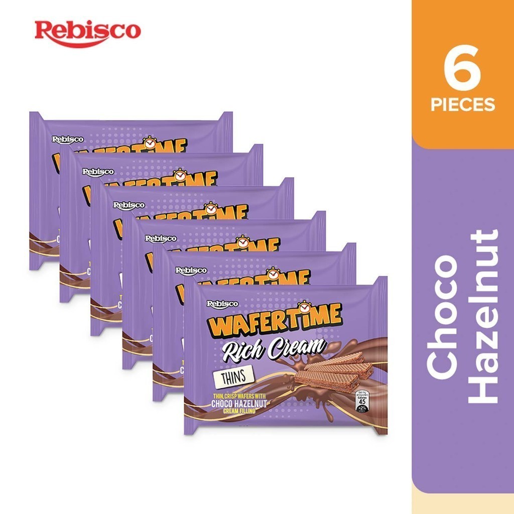 Wafertime Rich Cream Thins Choco Hazelnut 47g x 1pc (Set of 6) | Shopee ...