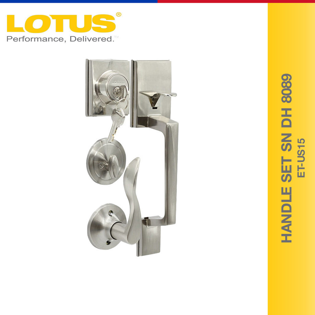 Lotus Entrance Handle Set Satin Nickle | DH 8089/ET-US15 | Door ...