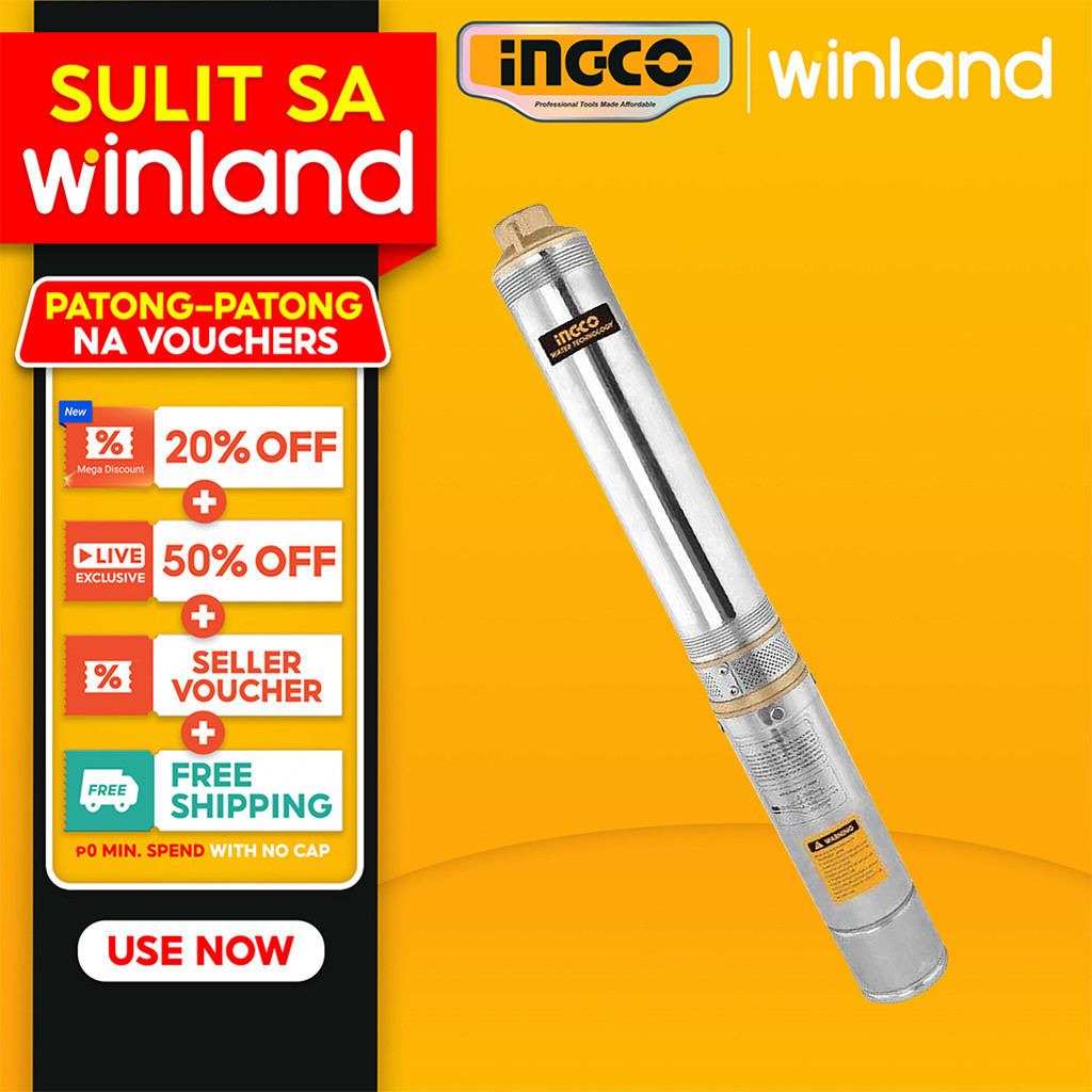 Ingco by Winland 4inch Deep Well Pump 2HP 2200W Stainless Body (Control ...