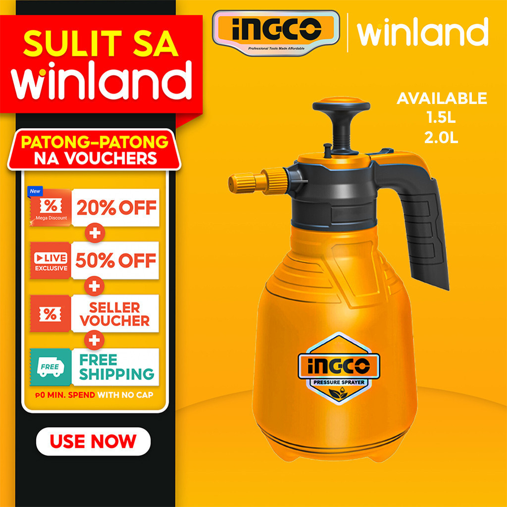 Ingco by Winland 1.5/2L Heavy-Duty Pressure Sprayer Hand Pump Sprayer ...